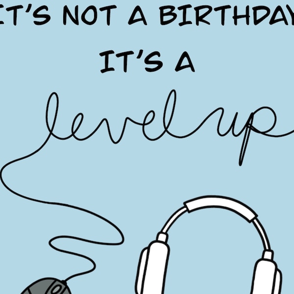Level up Gamer Birthday Card - Etsy