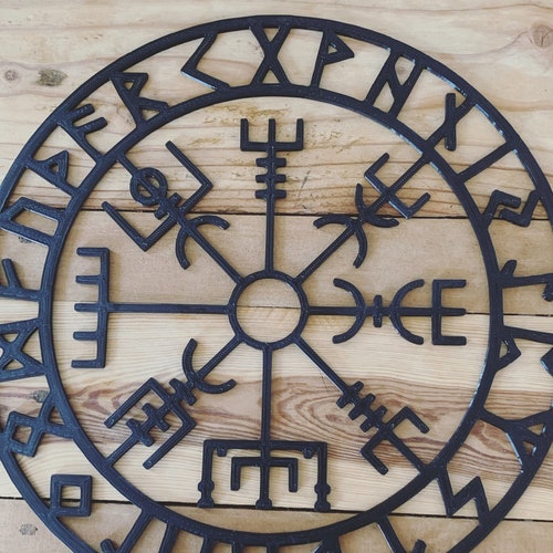 Vegvisir Wayfinder Metal Wall Art Vegvisir Runic Metal Wall - Etsy