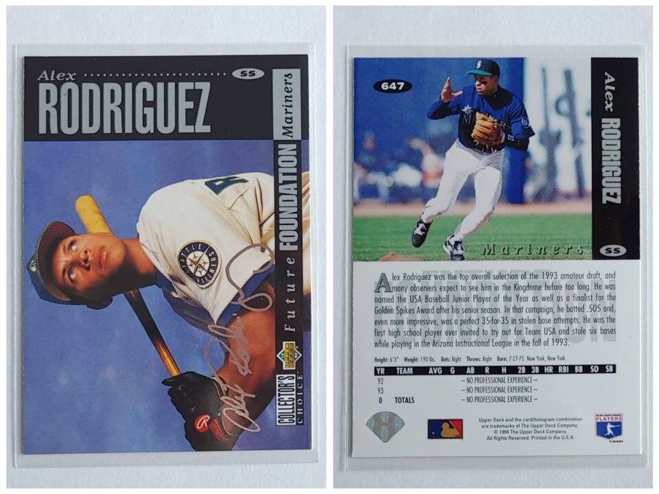 Alex Rodriguez ROOKIE Cards 18 Baseball Cards to Choose From 1994-2006 ...