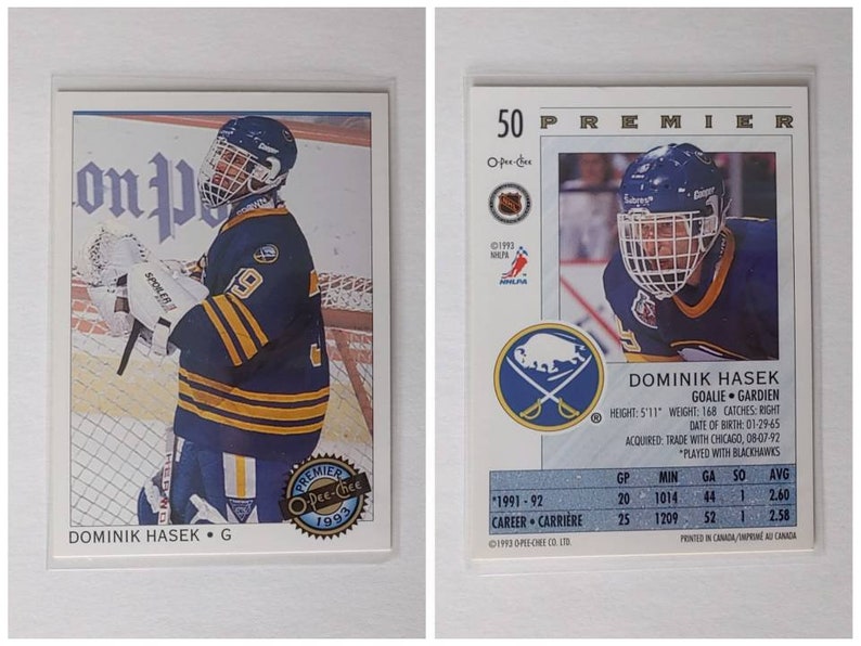 Dominik Hasek ROOKIE Cards 11 Hockey Cards to Choose From 1991-1995 ...