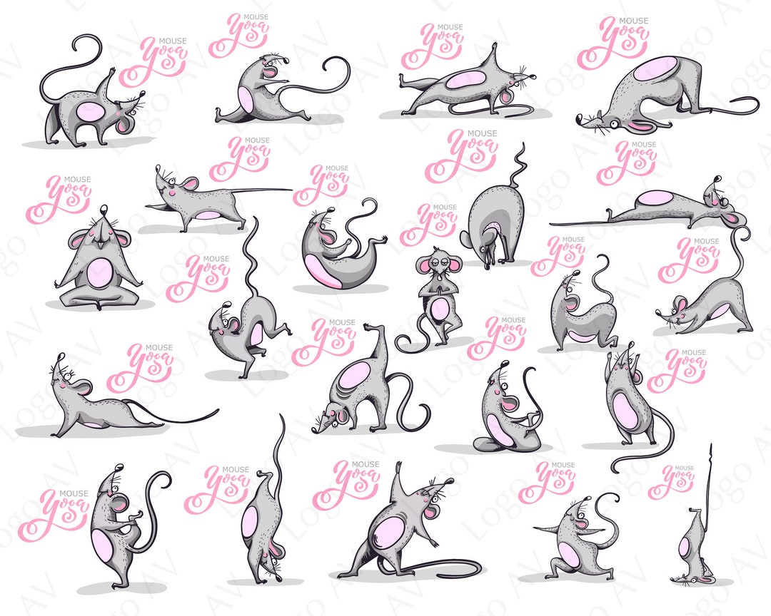 Yoga Svg, Mouse Yoga Svg. A Set of Mice in a Yoga Pose 23 Pcs. Yoga ...
