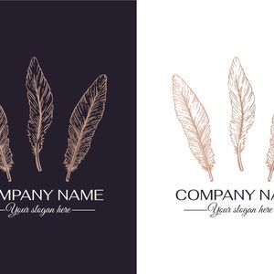 3 Pen Logo. Feather Logo/ Feather Logo Vector Template. Abstract Design ...