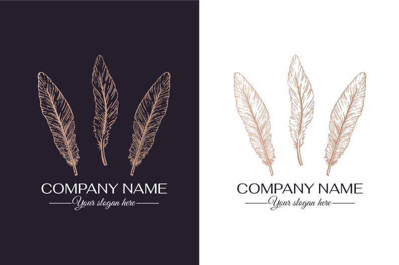 3 Pen Logo. Feather Logo/ Feather Logo Vector Template. Abstract Design ...