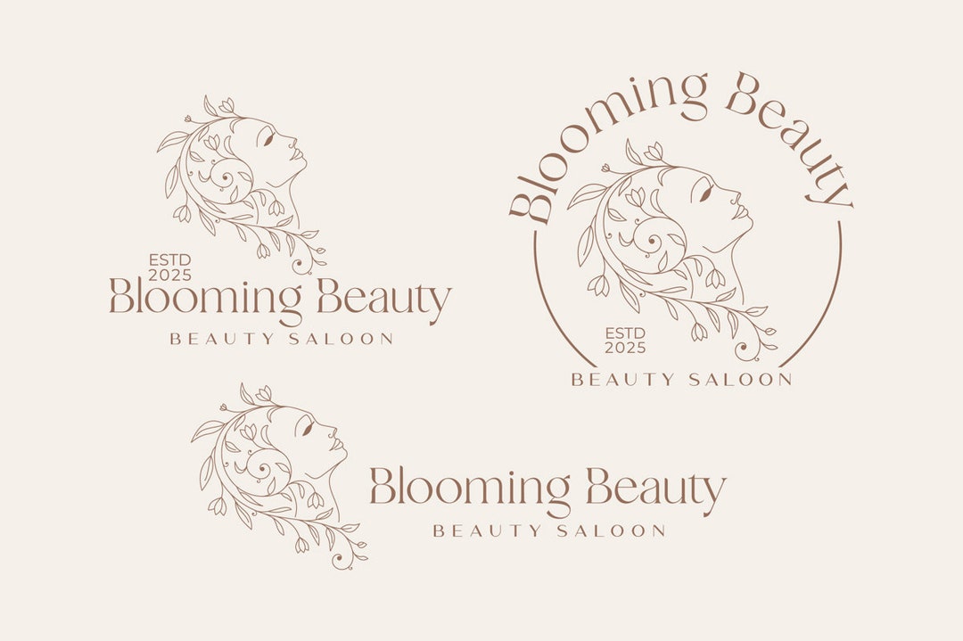 OOAK Logo Design. Girl Logo in Floral Style. Linear Elegant Logo ...