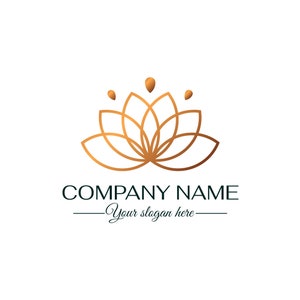 Lotus Logo. Elegant Floral Logo. Bonus Business Card Mockup Design ...