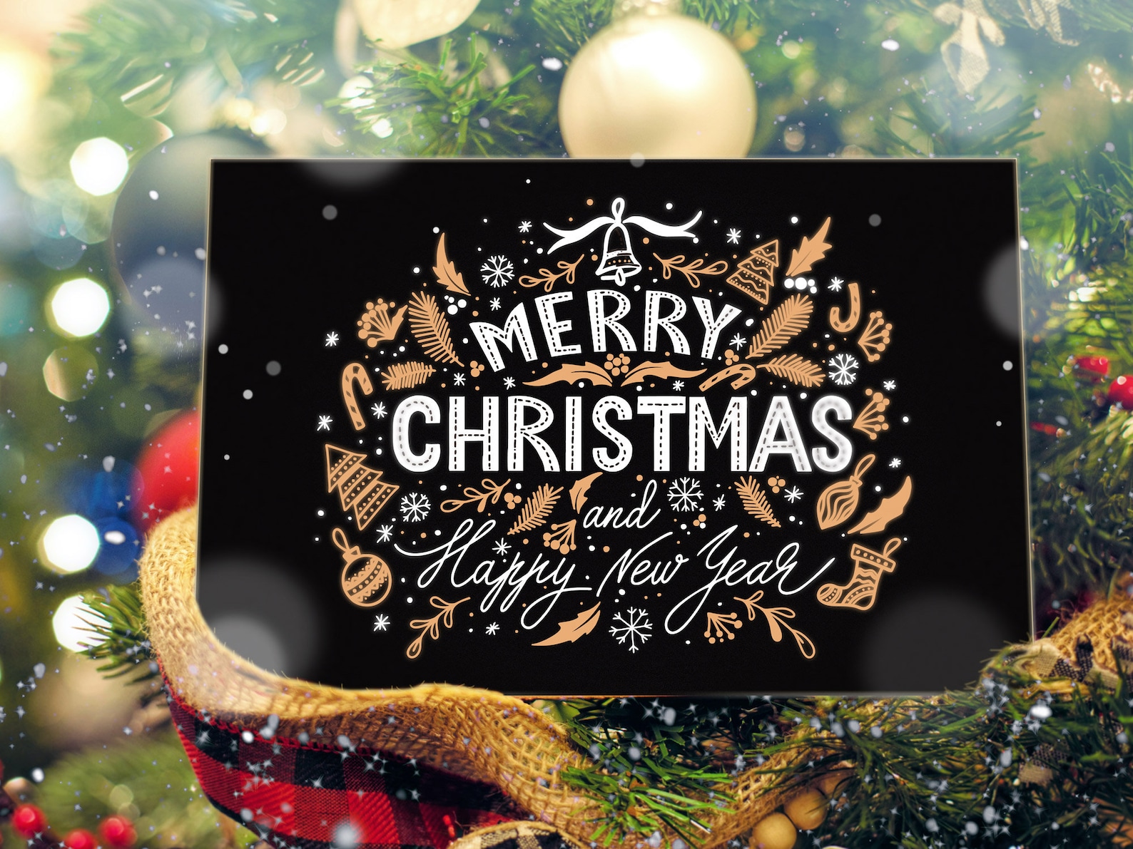 Merry Christmas Handwritten Lettering, Typography Vector Design for ...
