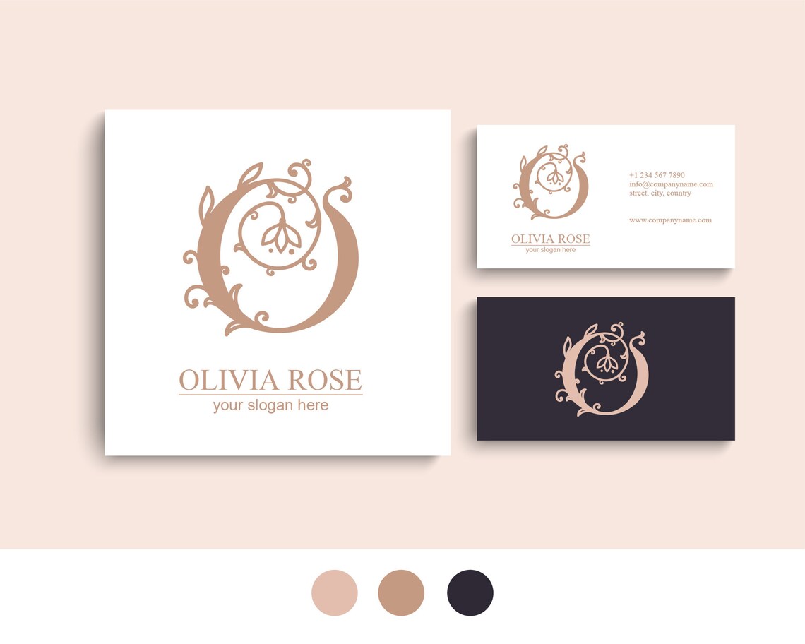 O Logo 1-letter O Monogram. Floral Style Rose. Monogram of a - Etsy