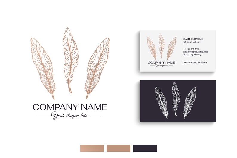 3 Pen Logo. Feather Logo/ Feather Logo Vector Template. Abstract Design ...