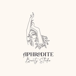 Hair Logo Design, Female Flowers, Head Drawing, Line Logo, Simple Stamp ...