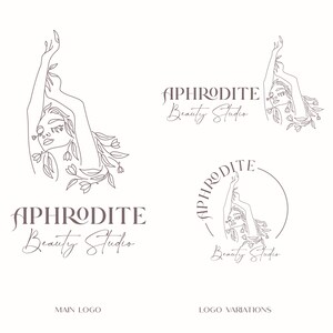 Hair Logo Design, Female Flowers, Head Drawing, Line Logo, Simple Stamp ...