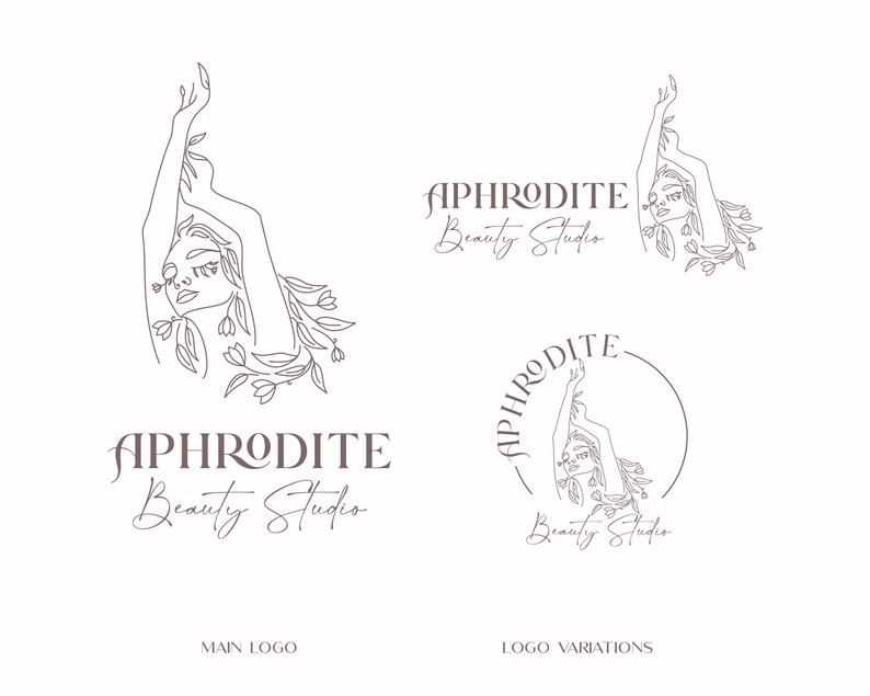 Hair Logo Design, Female Flowers, Head Drawing, Line Logo, Simple Stamp ...