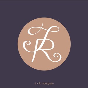 JR, RJ, Logo, Monogram From 2 Letters. Modern Manuscript Monogram ...