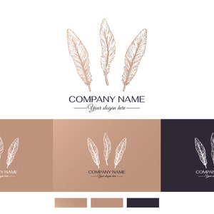 3 Pen Logo. Feather Logo/ Feather Logo Vector Template. Abstract Design ...