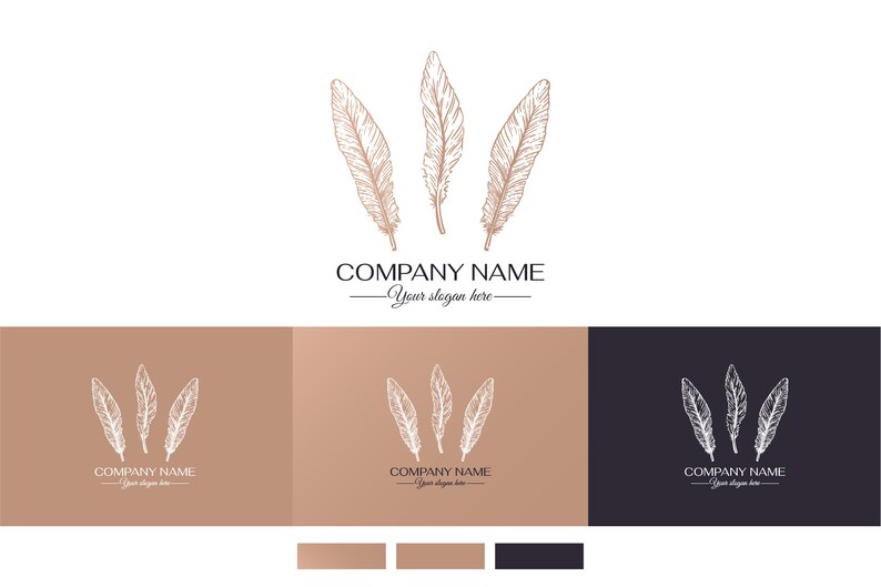 3 Pen Logo. Feather Logo/ Feather Logo Vector Template. Abstract Design ...