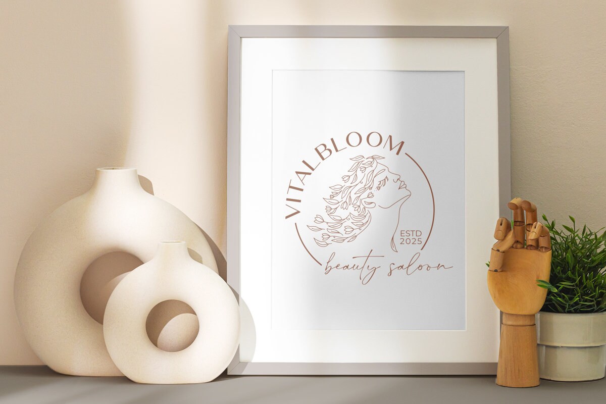 OOAK Logo Design. Girl Logo in Floral Style. Linear Elegant Logo ...
