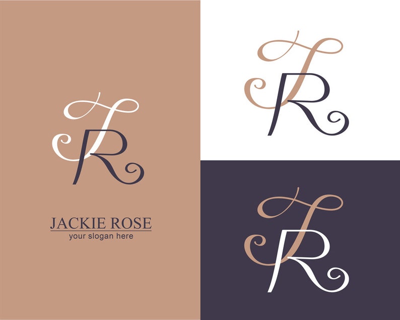 JR, RJ, Logo, Monogram From 2 Letters. Modern Manuscript Monogram ...