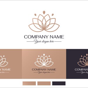 Lotus Logo. Elegant Floral Logo. Bonus Business Card Mockup Design ...