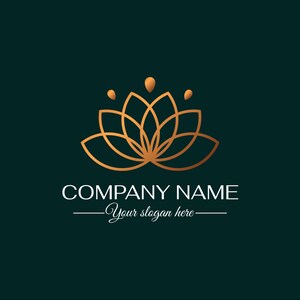 Lotus Logo. Elegant Floral Logo. Bonus Business Card Mockup Design ...