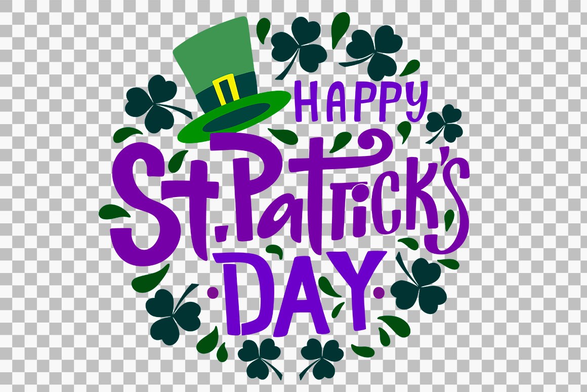 St. Patrick's Day Logo Template. Handwritten Letters, Postcard, Poster ...