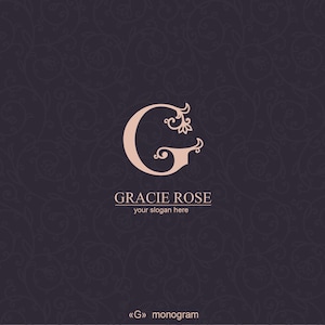 G Logo, 1-letter G Monogram. Floral Style Rose. Monogram of a Modern ...