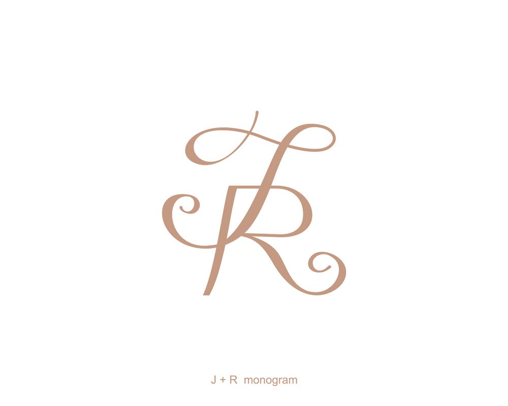 JR RJ logo monogram from 2 letters. Modern manuscript | Etsy