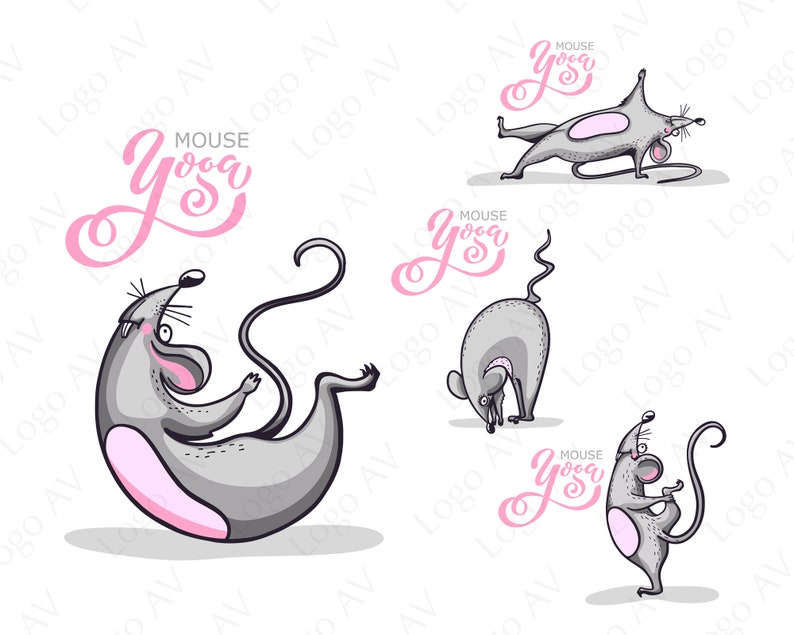 Yoga Svg, Mouse Yoga Svg. A Set of Mice in a Yoga Pose 23 Pcs. Yoga ...