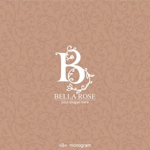 B Logo, 1-letter B Monogram. Floral Style Rose. Monogram of a Modern ...