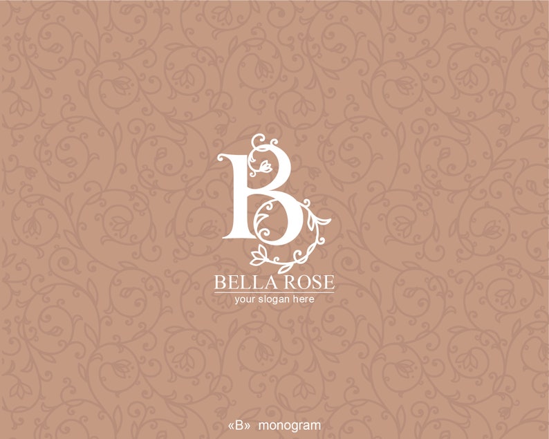 B Logo, 1-letter B Monogram. Floral Style Rose. Monogram of a Modern ...