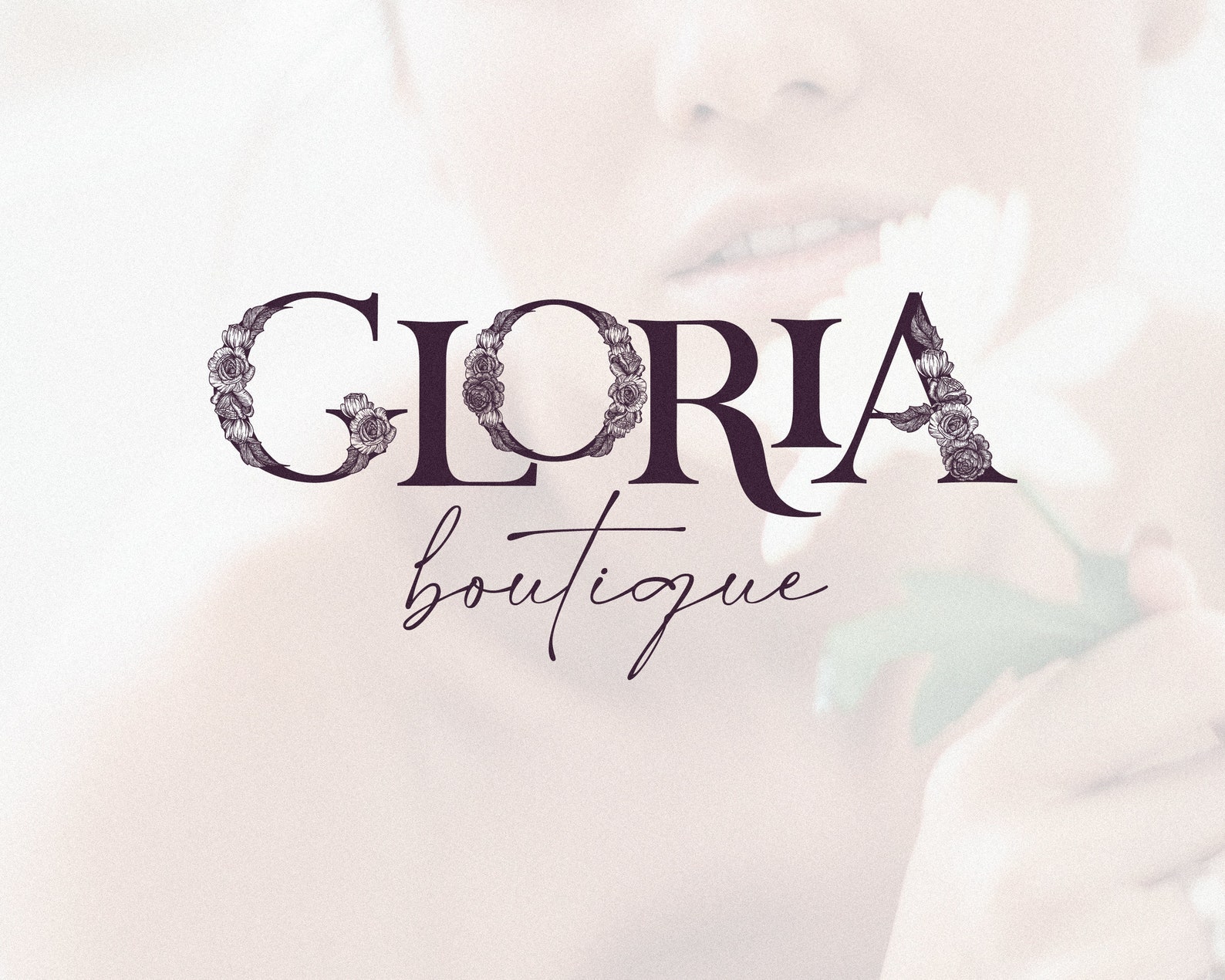 Rose Letters, Flowers Logo, Rose, Text Logo, Premade Logo, Boutique ...