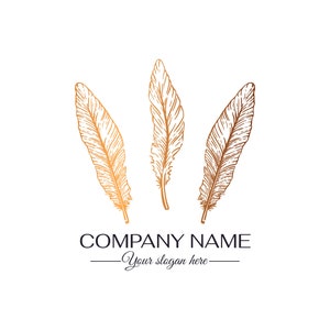 3 Pen Logo. Feather Logo/ Feather Logo Vector Template. Abstract Design ...