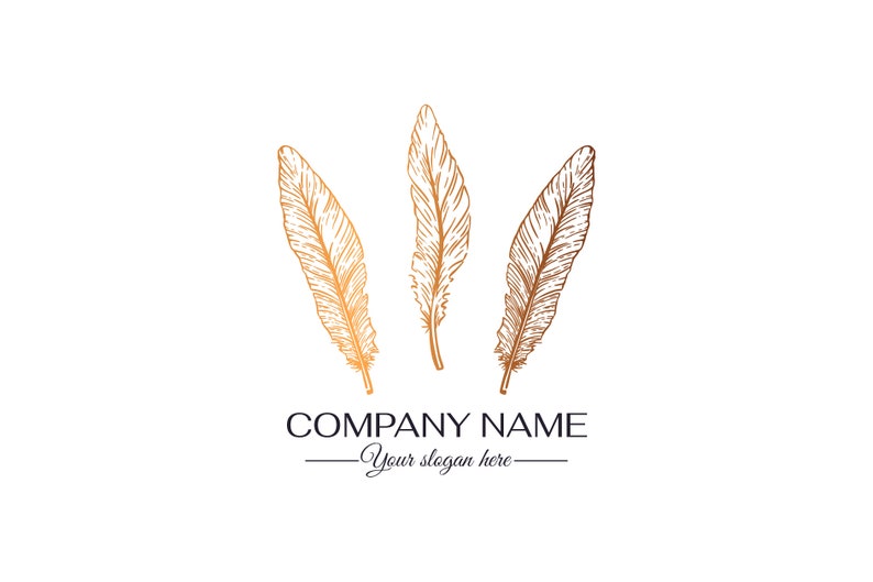 3 Pen Logo. Feather Logo/ Feather Logo Vector Template. Abstract Design ...