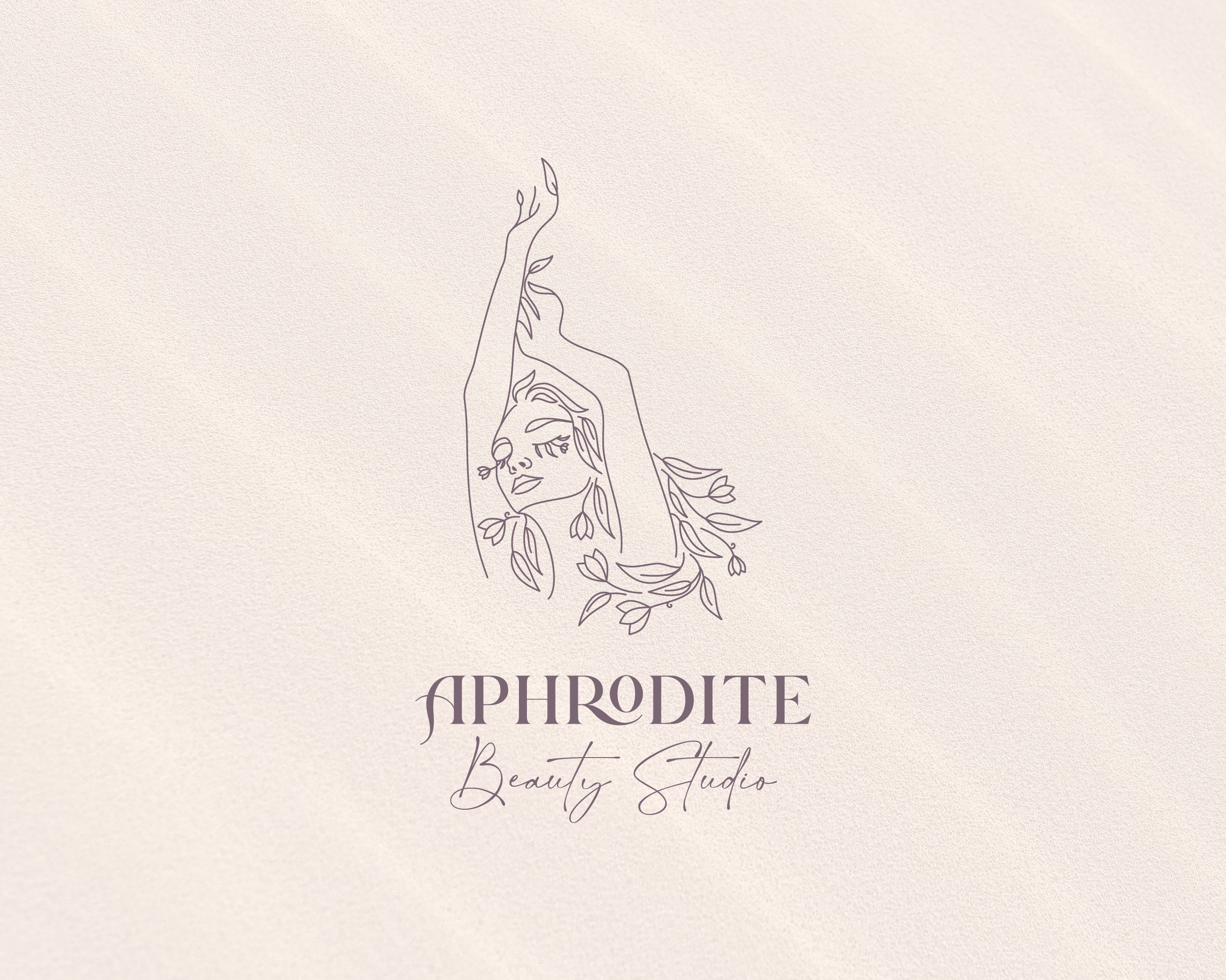 Hair Logo Design, Female Flowers, Head Drawing, Line Logo, Simple Stamp ...