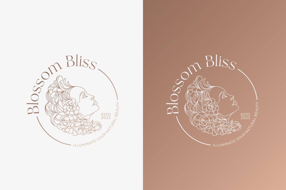 OOAK Logo Design. Girl Logo in Floral Style. Linear Elegant Logo ...