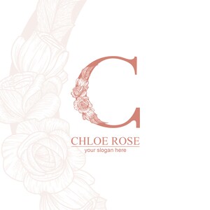 C Logo 1-letter C Monogram. Floral Style Rose. Monogram of a - Etsy