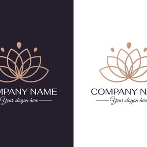Lotus Logo. Elegant Floral Logo. Bonus Business Card Mockup Design ...