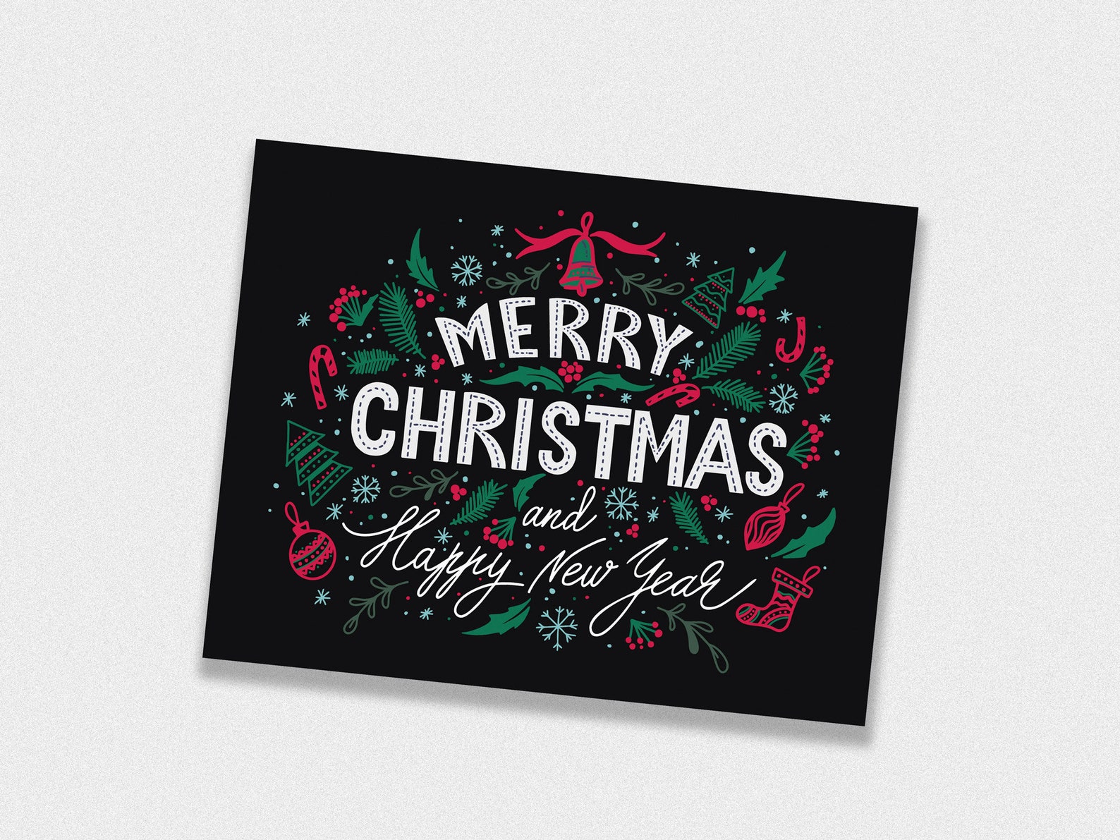 Merry Christmas Handwritten Lettering, Typography Vector Design for ...