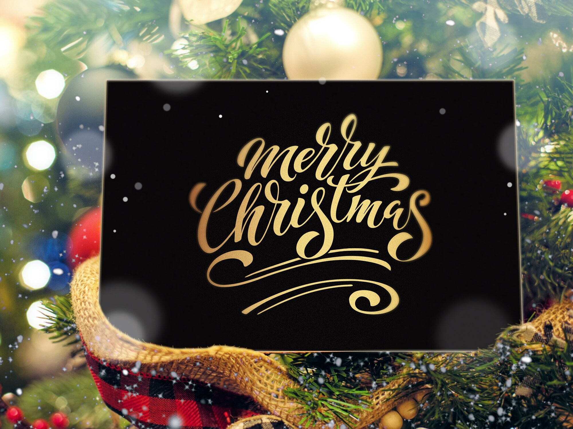 Merry Christmas Handwritten Lettering, Typography Vector Design for ...
