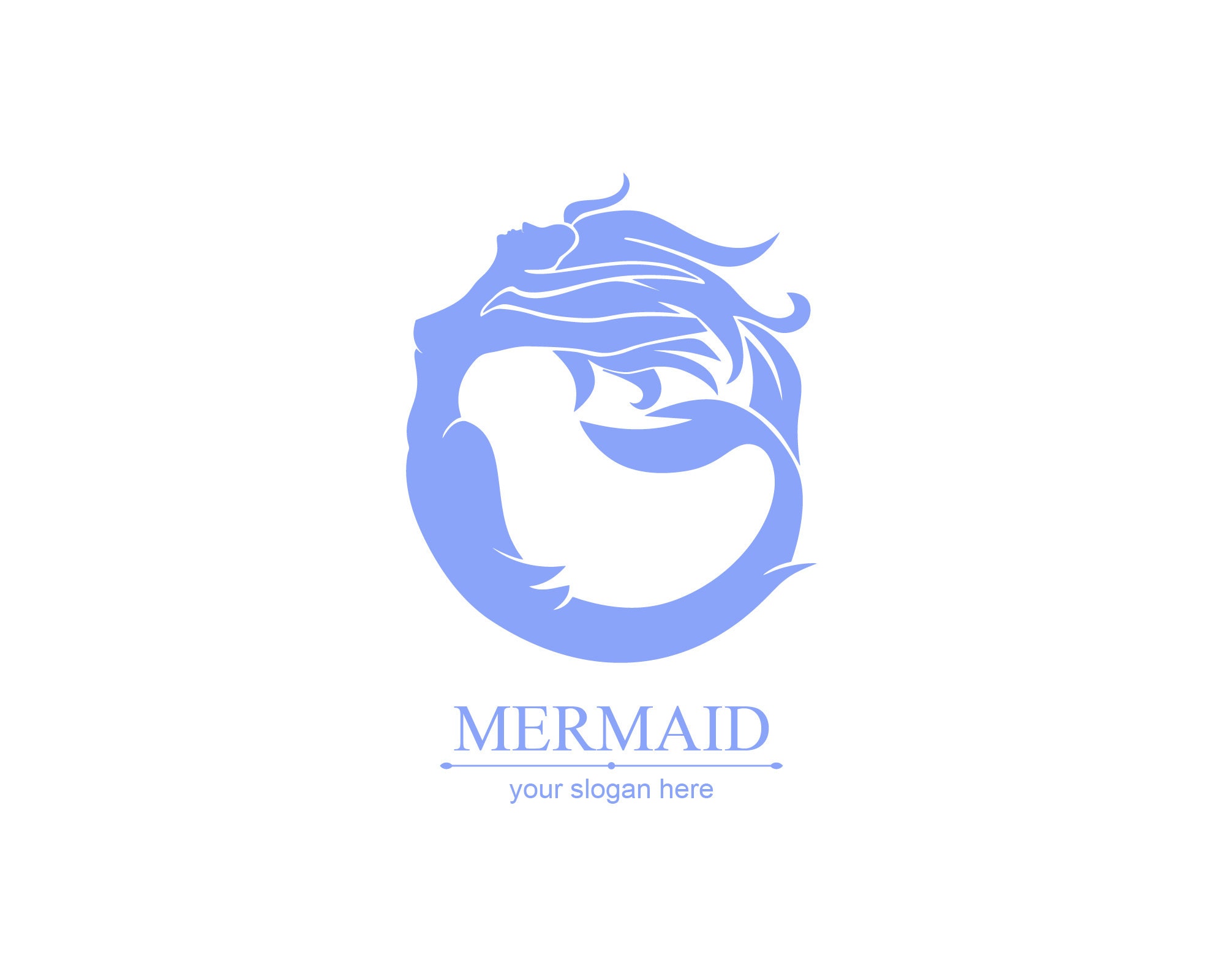 Mermaid Logo. Siren and Marine Girl With a Tail. Beauty Logo Design ...