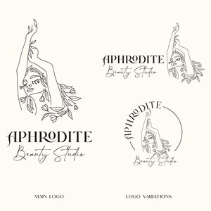Hair Logo Design, Female Flowers, Head Drawing, Line Logo, Simple Stamp ...