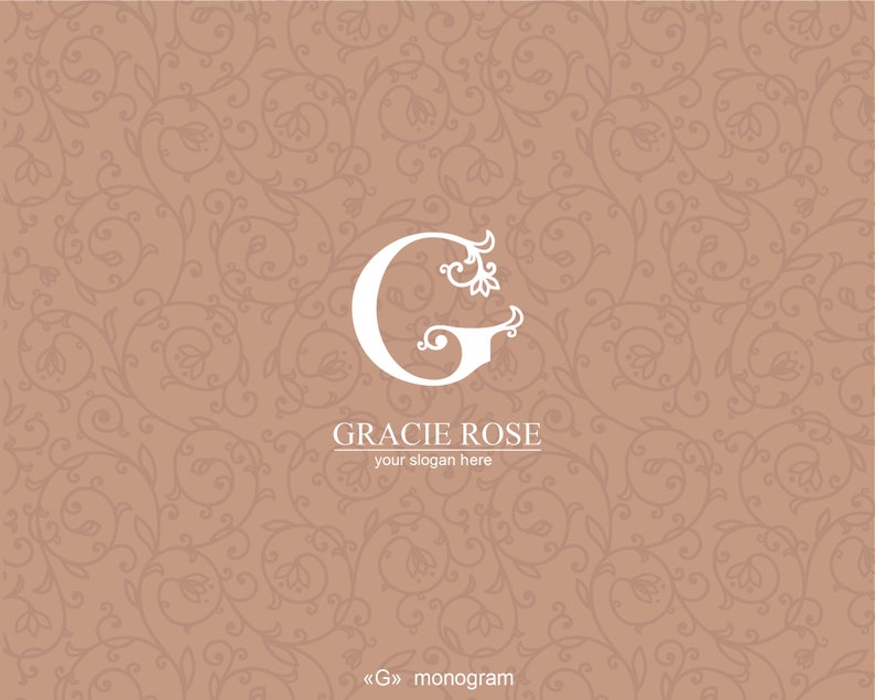 G Logo, 1-letter G Monogram. Floral Style Rose. Monogram of a Modern ...