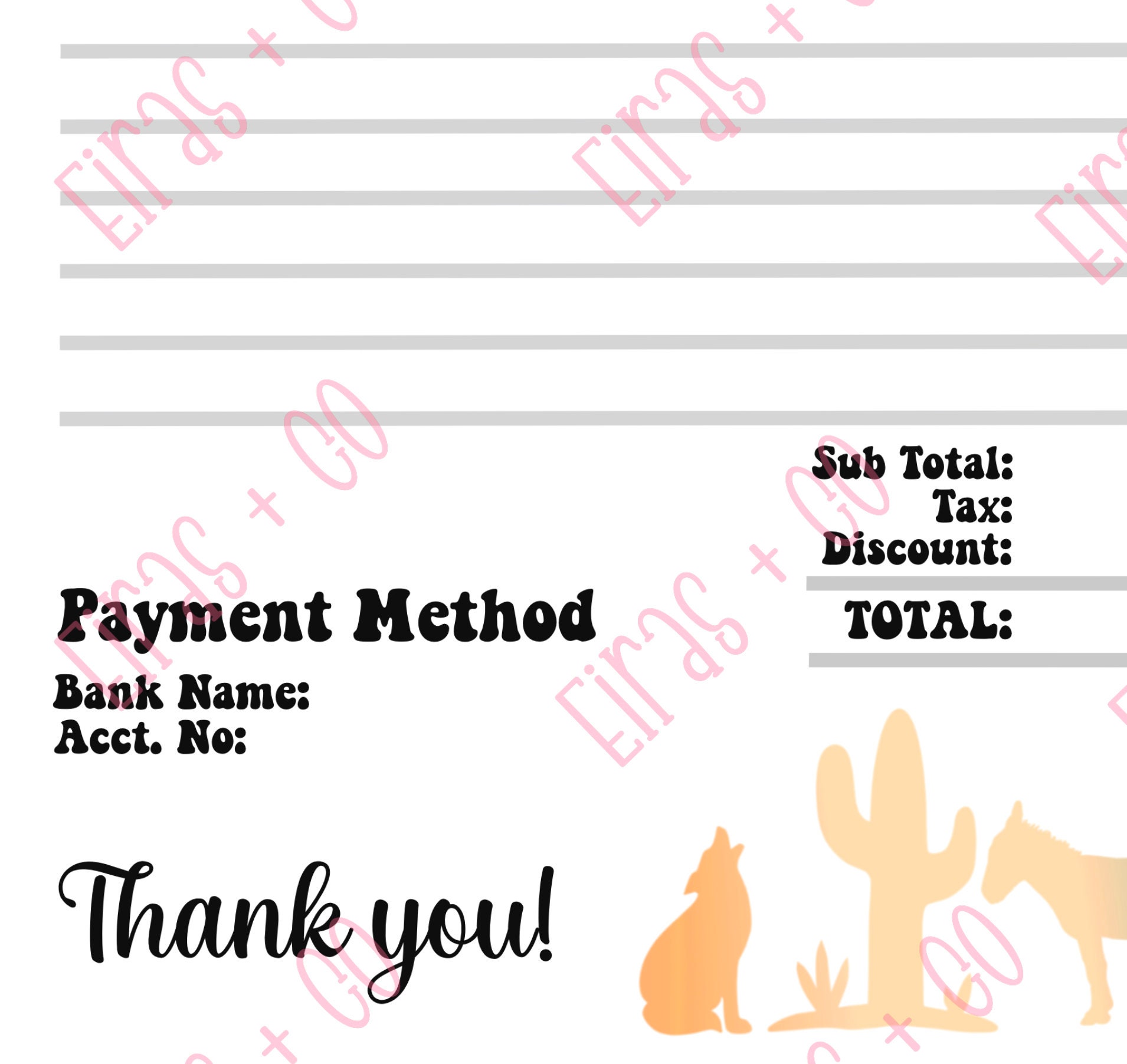 Receipt Template - Etsy