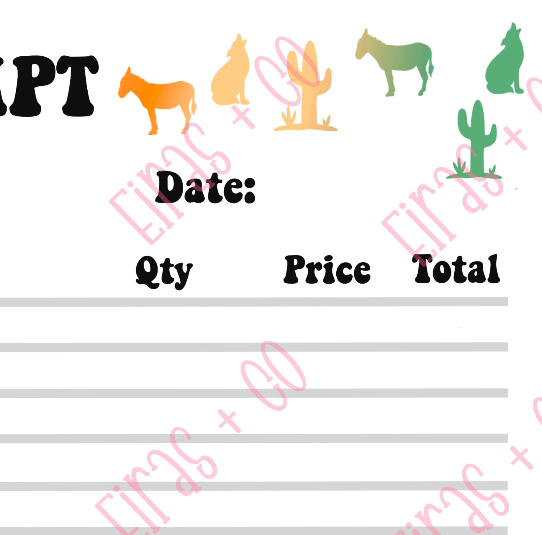 Receipt Template - Etsy