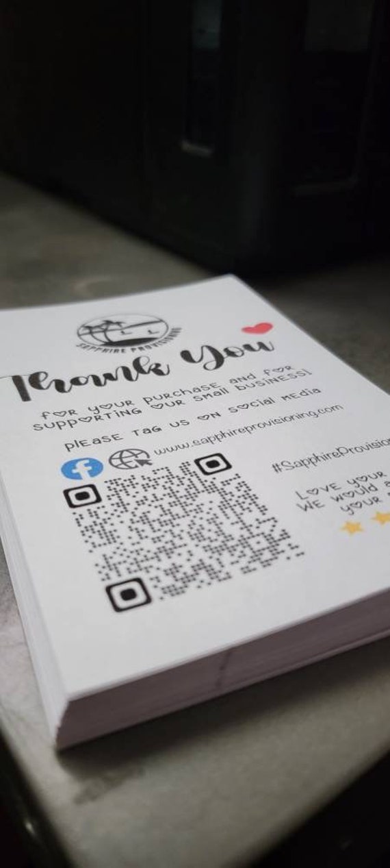 THANK YOU Fillers With QR Code - Etsy