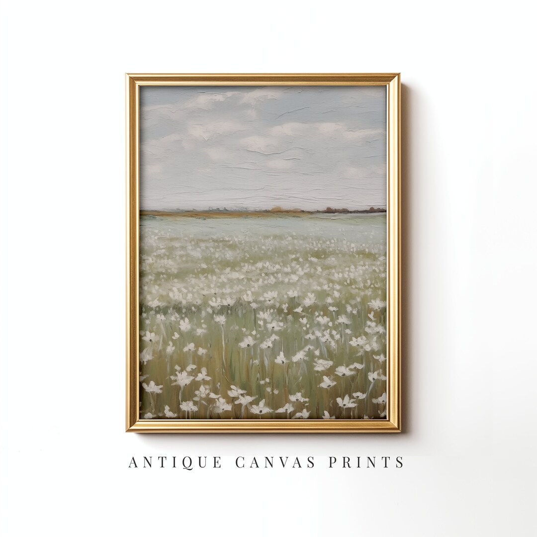 Printable Spring Meadow Print Vintage Landscape Oil Painting Country ...