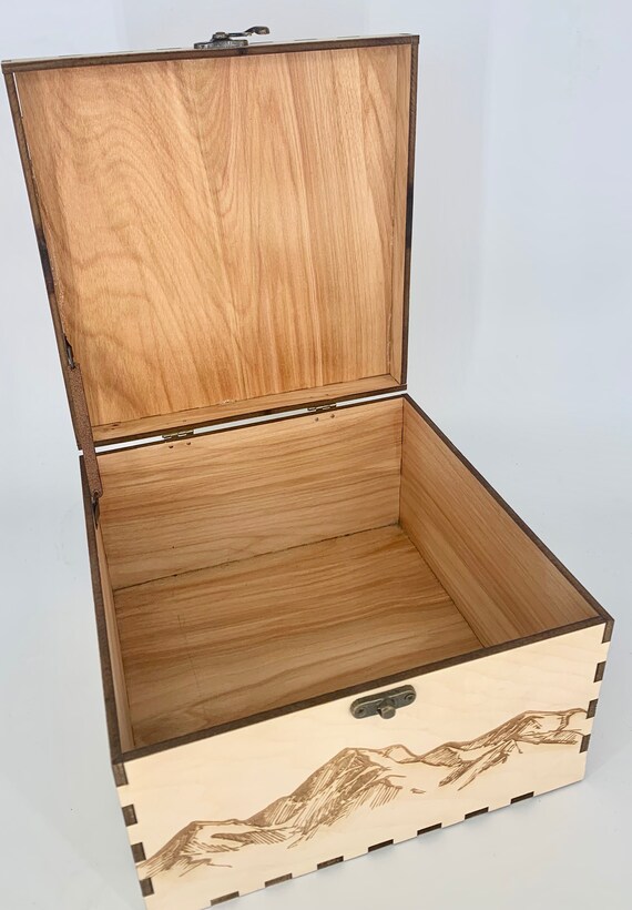 Large Wooden Hinged and Latched Maple Box | Etsy