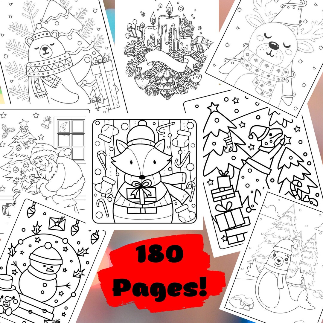 180 Printable Christmas Coloring Pages- Instant Download - Etsy