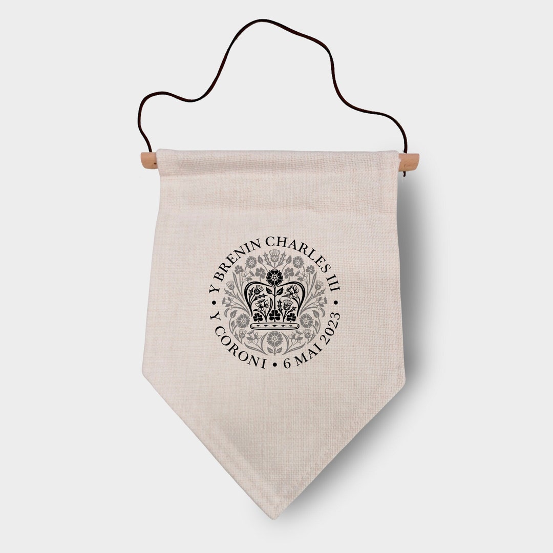 King Charles III Coronation Linen Flag – British Monarchy Souvenir With ...