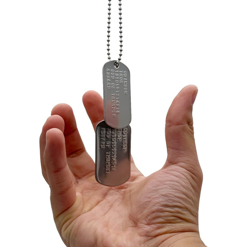 THOR Dog Tags - Costume Cosplay Prop Replica - Stainless Steel Chains ...