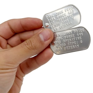 Captain JOHN PRICE Military Dog Tag Set US Cosplay Stainless Steel ...