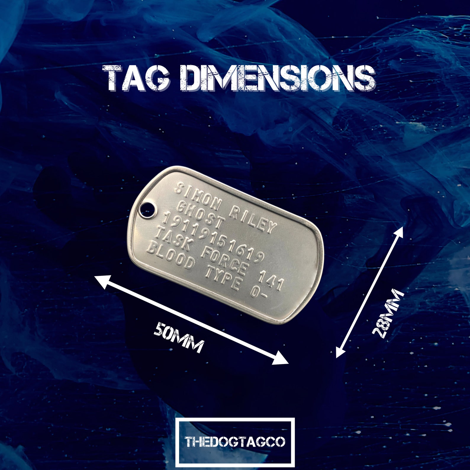 Simon 'GHOST' Riley US Military Dog TAGS Detailed Replica Collector ...